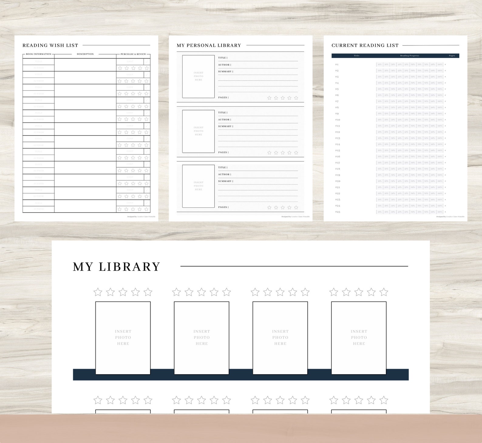 Reading Planner Book Tracker Reading Log Library Books - Etsy