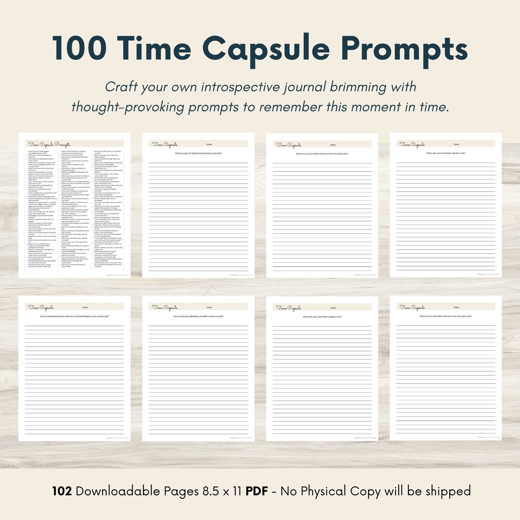 Time Capsule Journal Prompts: Self-reflection & Gratitude | Mental ...
