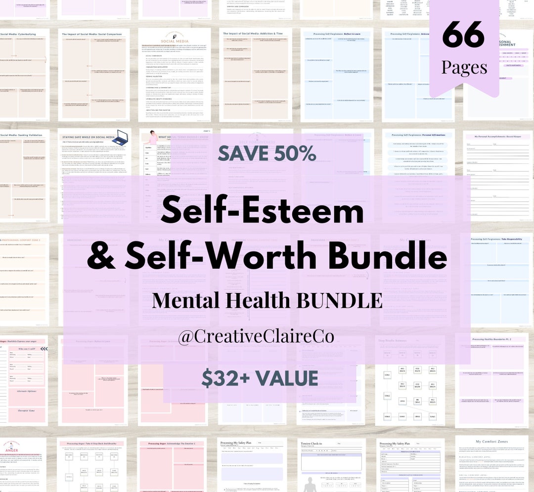 Self-esteem and Self-worth Mental Health Bundle, Self Image, Comfort ...