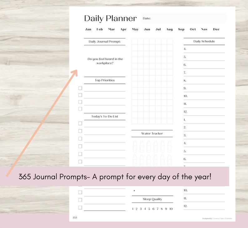 Daily Journal Prompts 2023 Planner With Prompts 365 Journal - Etsy