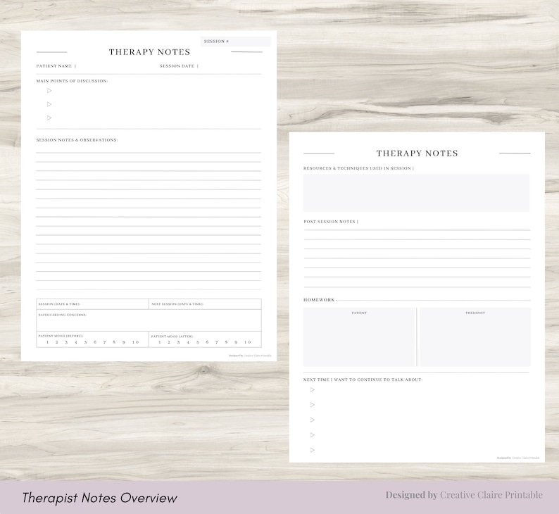 Therapist Note Sheets, Therapist Worksheet, Therapist Note Template ...