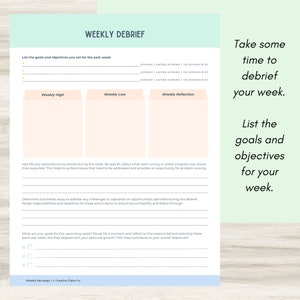 Weekly Recharge Journal: Self-care & Goal Setting (PDF) - Etsy