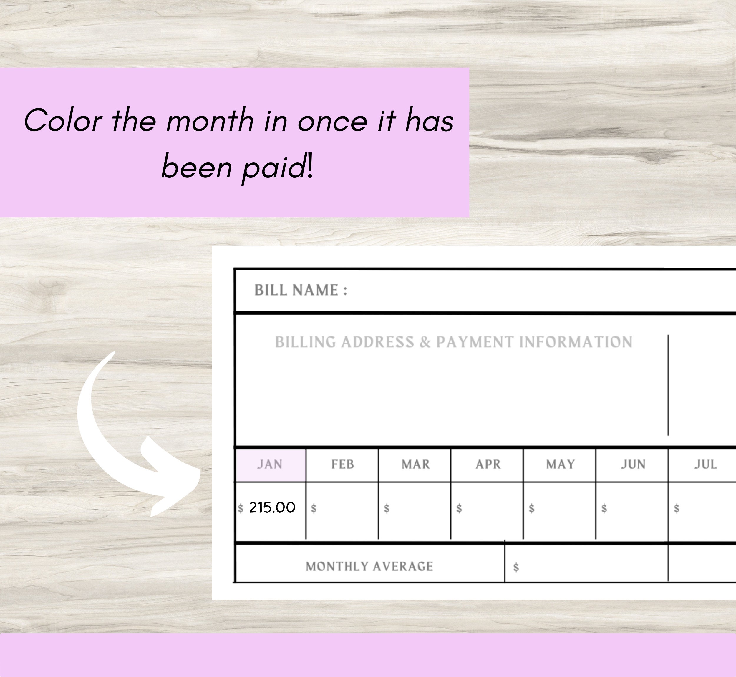 Bill Tracker Expense Log Financial Planner Utility and - Etsy