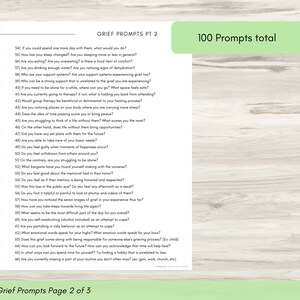 Grief Journal Prompts: 100 Thoughtful Questions (PDF) - Etsy