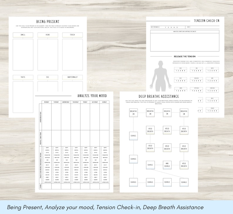 Anxiety Journal Therapy Journal Worksheets Digital Mental | Etsy