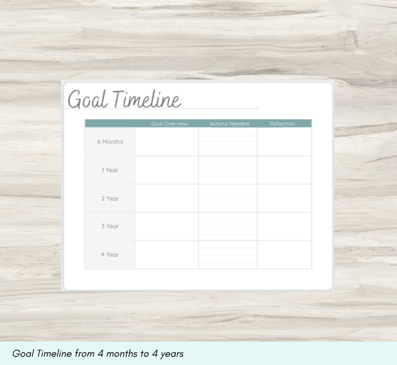 Personal Goal Business Goal Spreadsheet Template Visual - Etsy