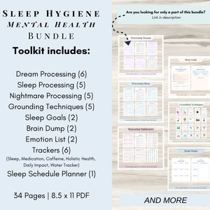 Sleep Hygiene Mental Health Bundle, Mental Health Worksheets, Sleep ...