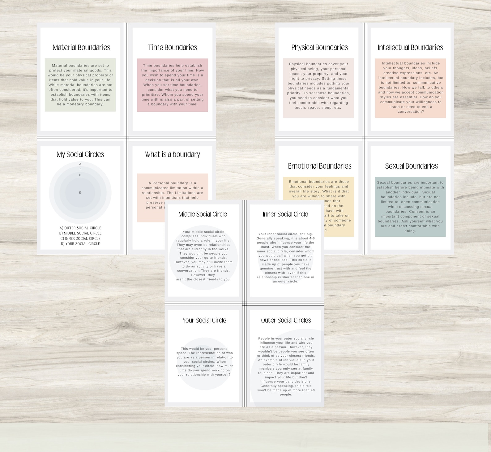 Boundaries Flashcards Boundaries Therapy Card Deck Setting - Etsy UK