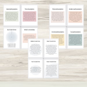 Boundaries Flashcards: Healthy Relationships, Social Circles (8.5 X 11 ...