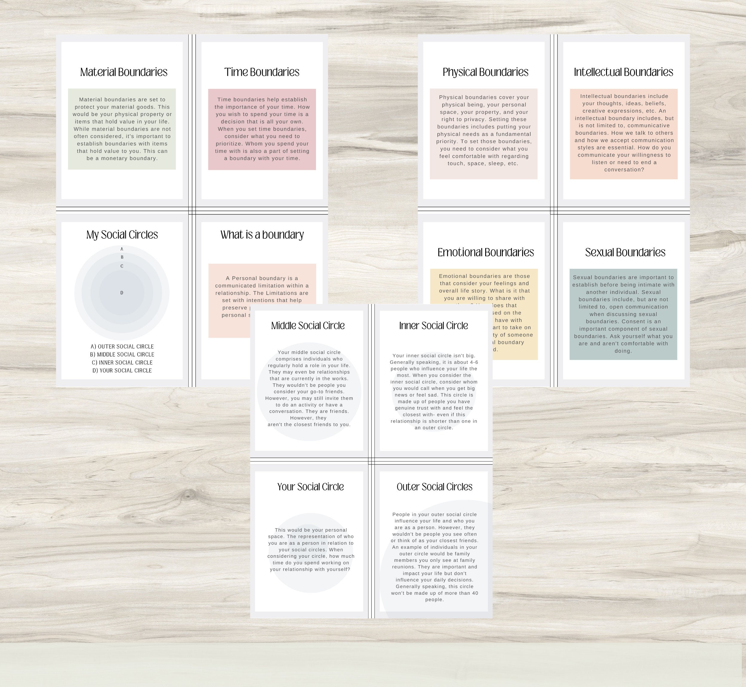 Boundaries Flashcards Boundaries Therapy Card Deck Setting - Etsy UK