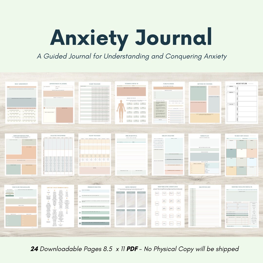 Anxiety Journal: Therapy Log, Coping Skills (8.5 X 11 PDF) - Etsy