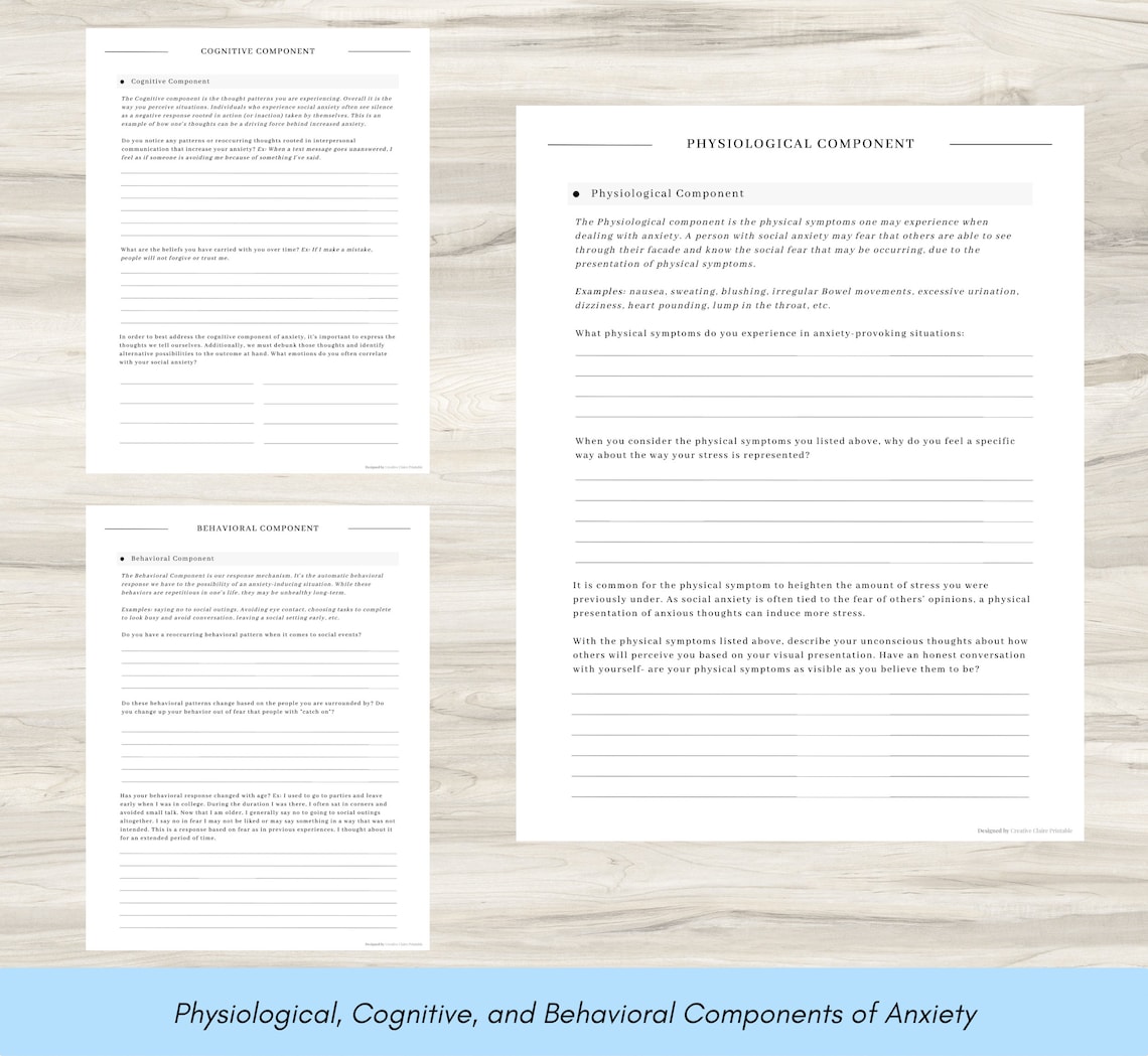 Social Anxiety Worksheets for Mental Health and Self-care - Etsy