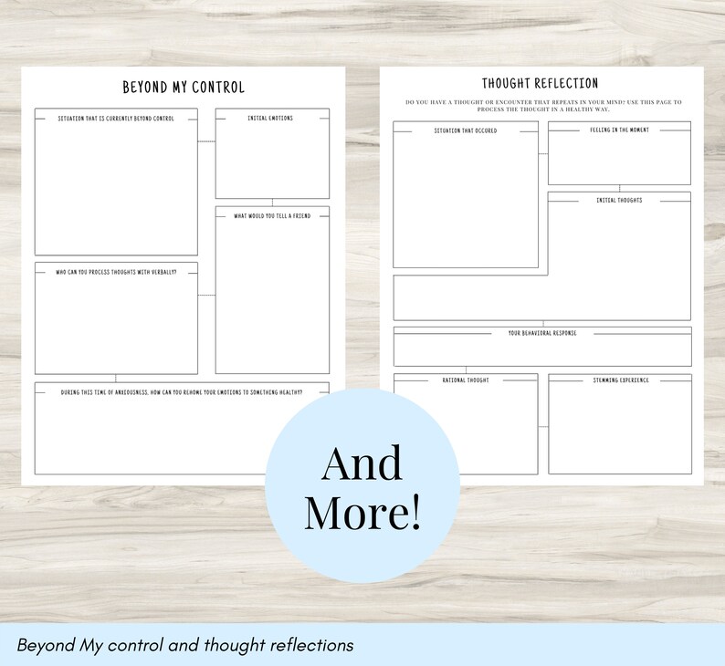 Anxiety Journal Therapy Journal Worksheets Digital Mental | Etsy