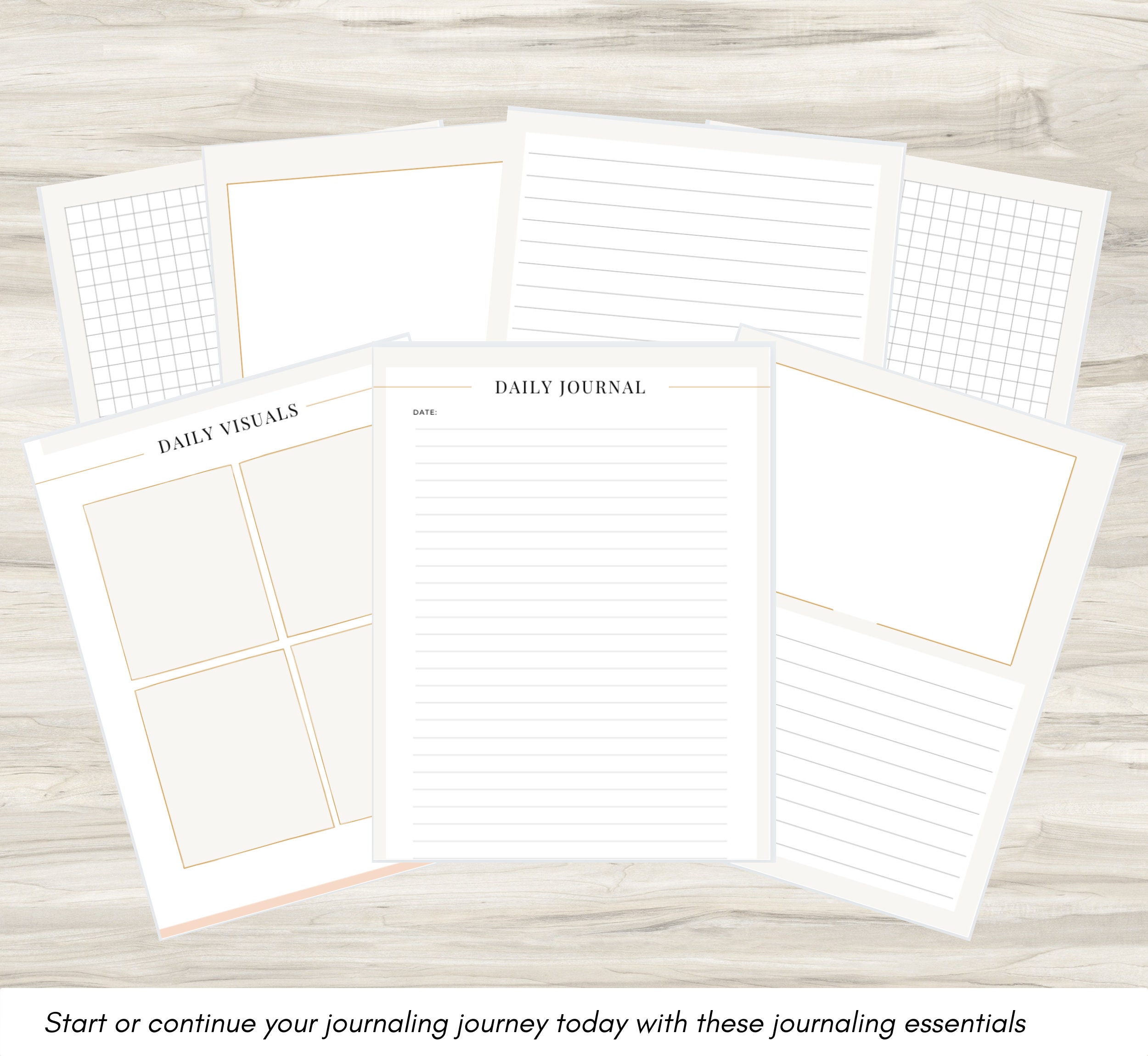 Blank Journal Pages and Templates - Perfect for Bullet Journaling, Grid ...