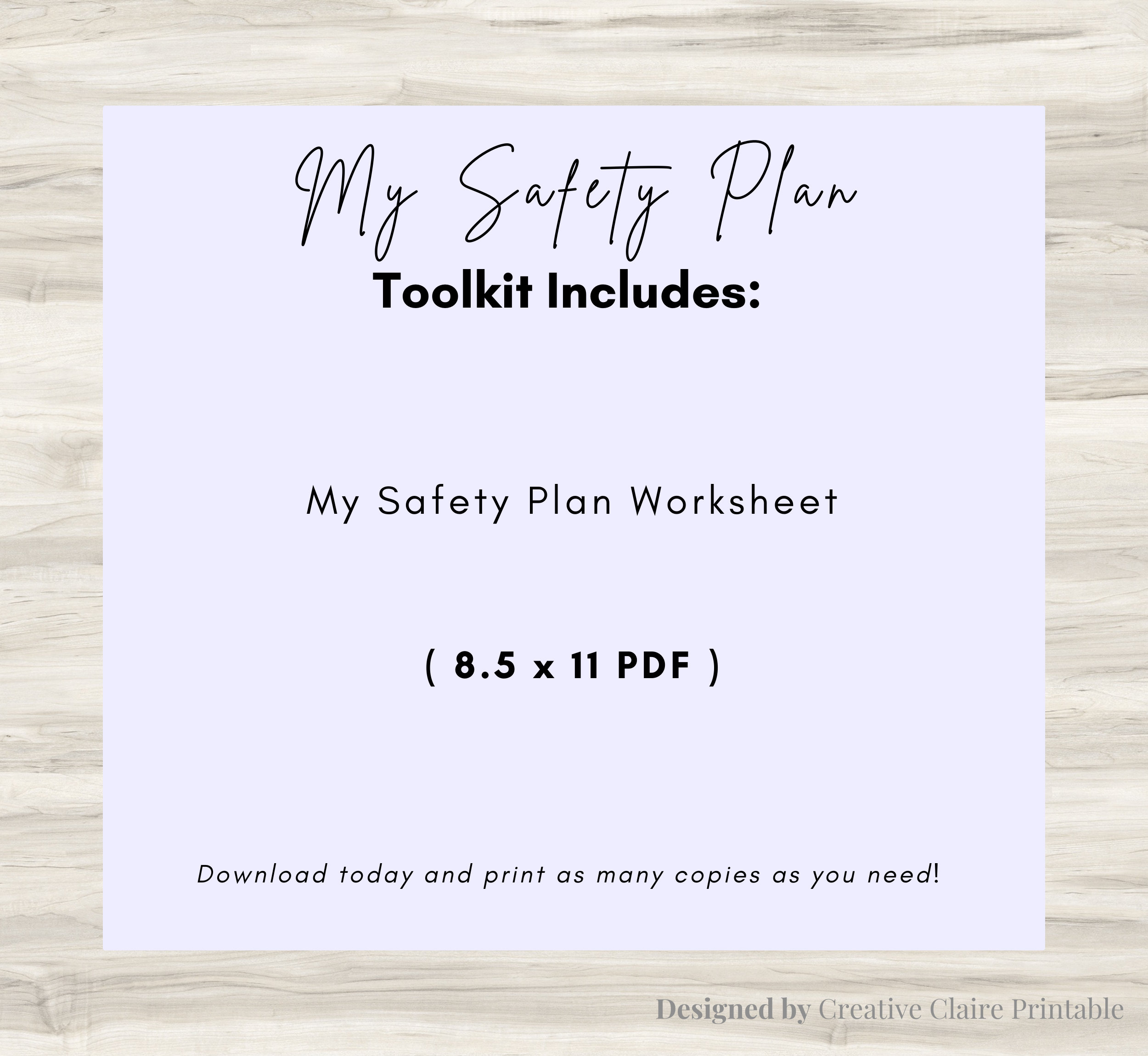 My Safety Plan Worksheet Overview Therapy Worksheets - Etsy Australia