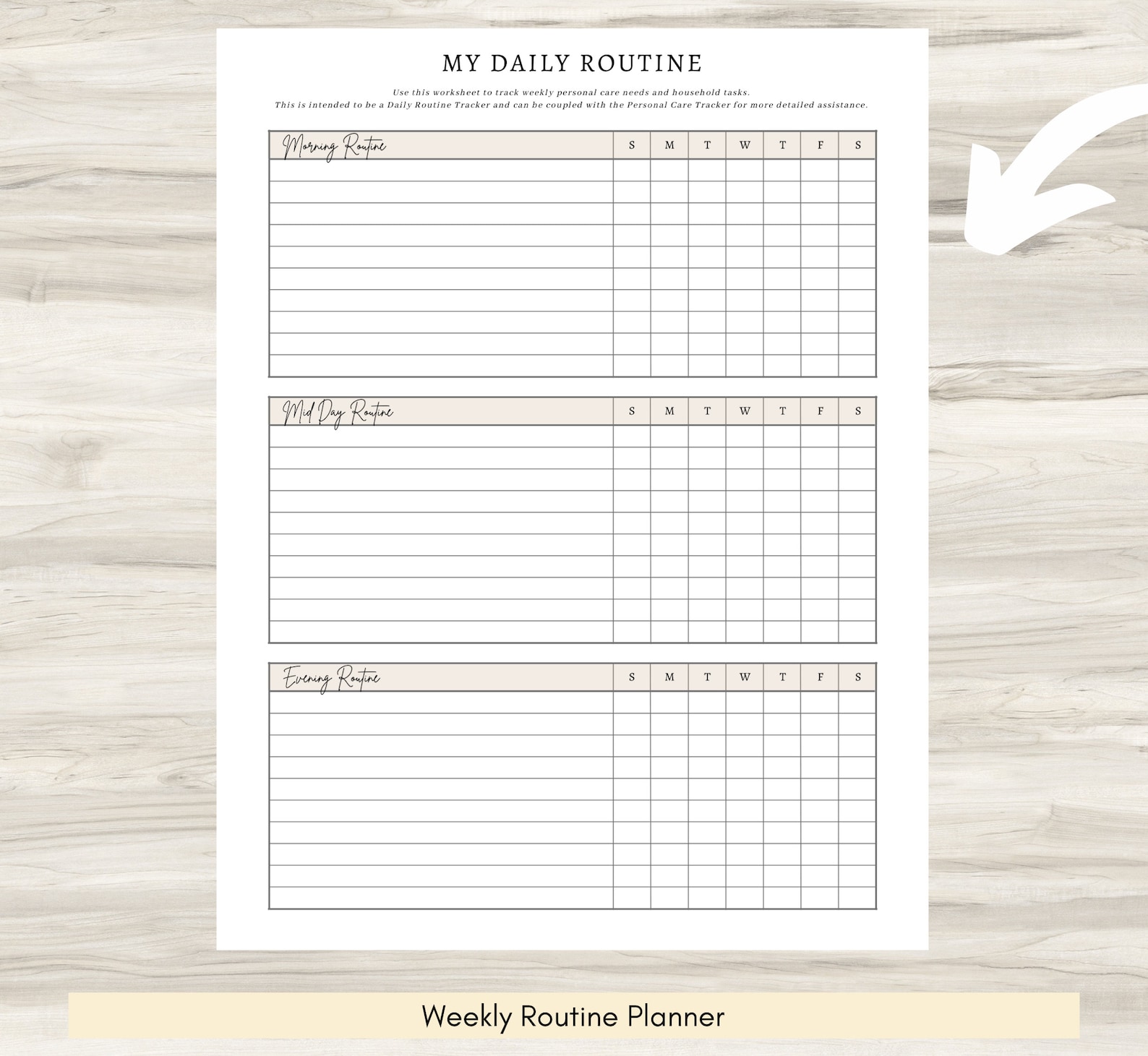 My Daily Routine Sheet Daily Routine Planner Self Care - Etsy