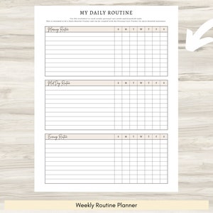 My Daily Routine Sheet, Daily Routine Planner, Self Care Checklist ...