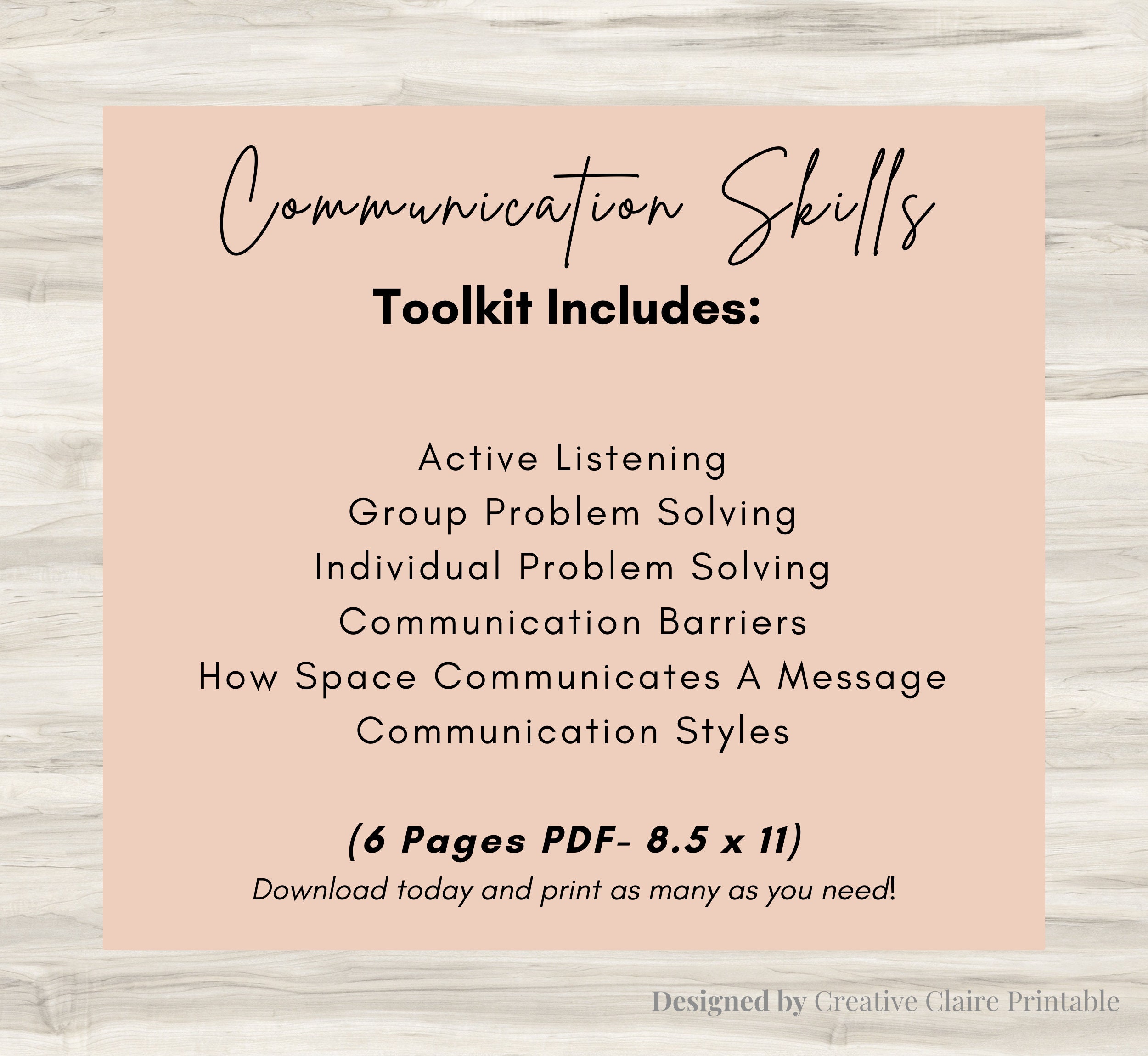 Communication Skills Worksheets: Active Listening, Problem-solving (PDF ...