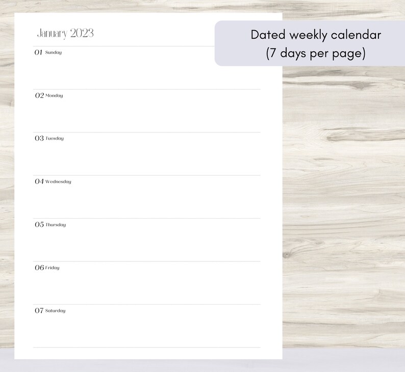 2023 Weekly Dated Calendar 2023 Planner 2023 Digital - Etsy