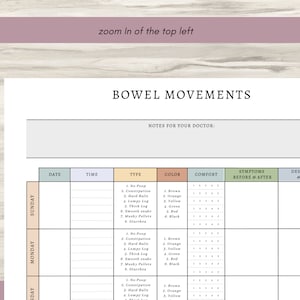 IBS Tracker: Bowel Movement, Food & Symptoms Journal (PDF) - Etsy