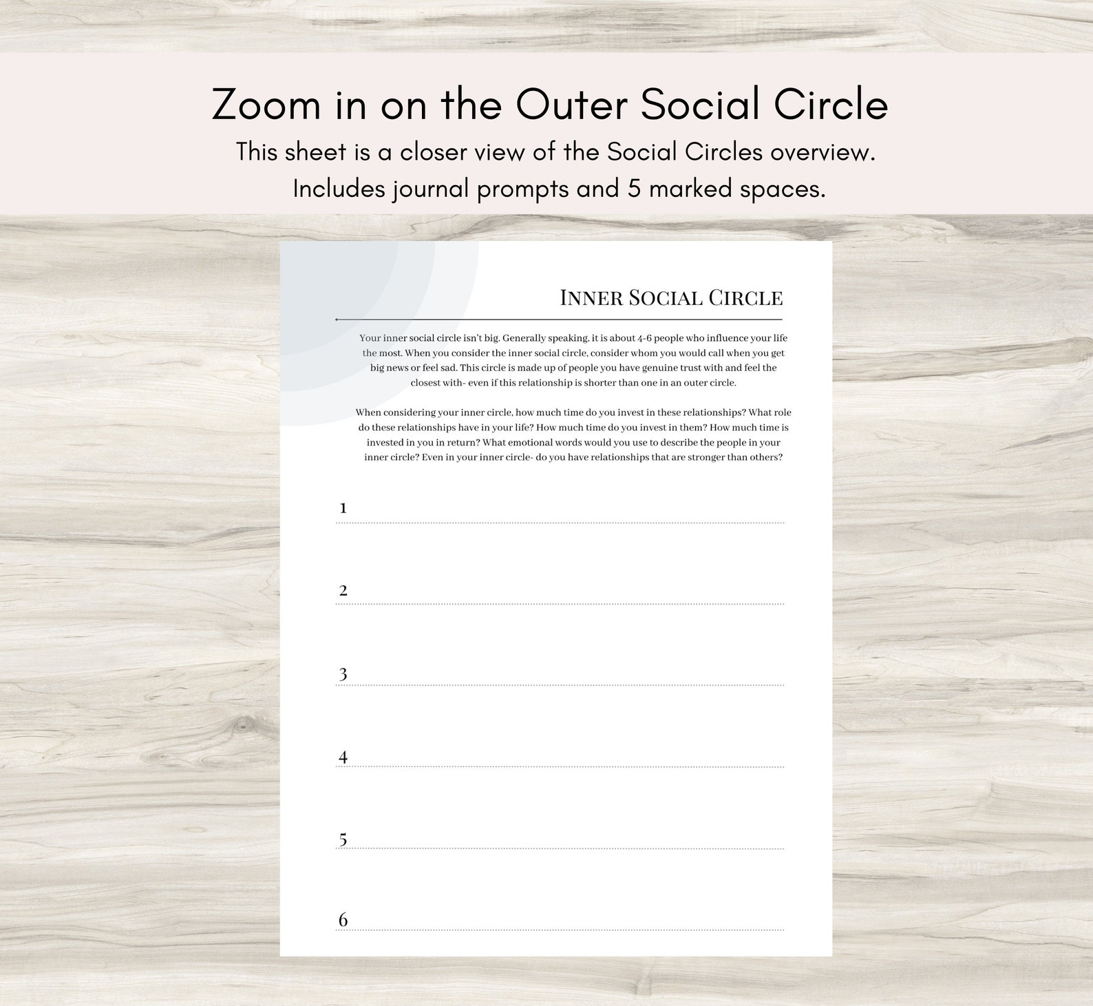 Social Circles Therapy Worksheet Personal Boundaries Social - Etsy