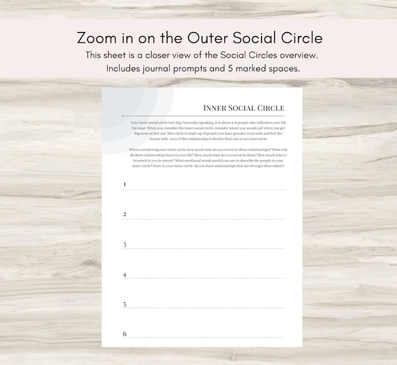 Social Circles Therapy Worksheet: Personal Boundaries PDF (digital ...