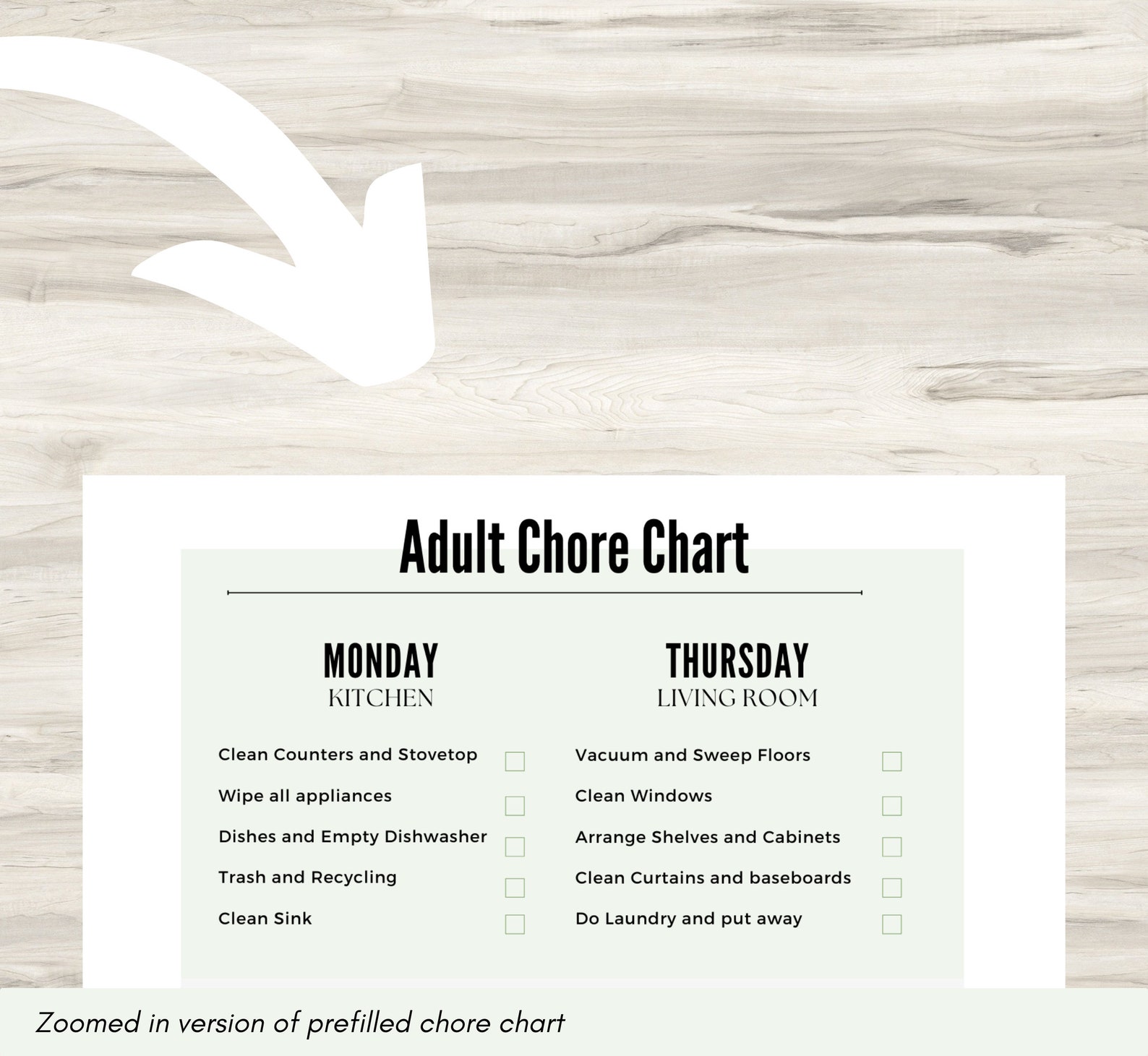 Adult Chore Chart Productivity Chart for Families Adults & | Etsy UK