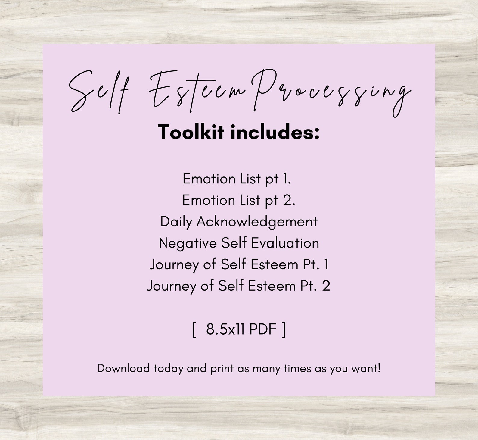 Self Esteem Processing Journal Pages for Daily Self Care - Etsy