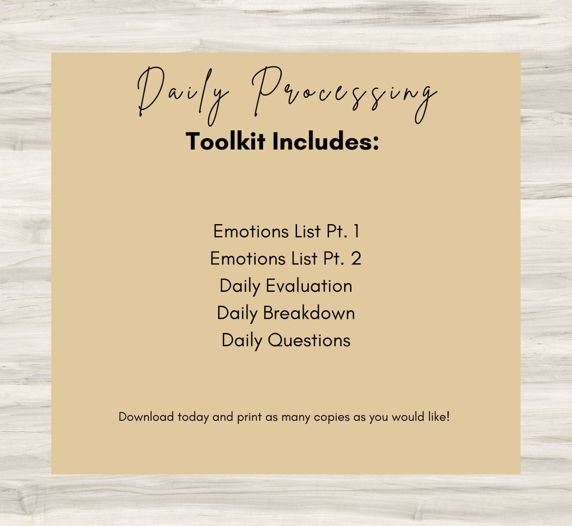 Daily Thought Processing Journal Pages for Daily Self Care - Etsy