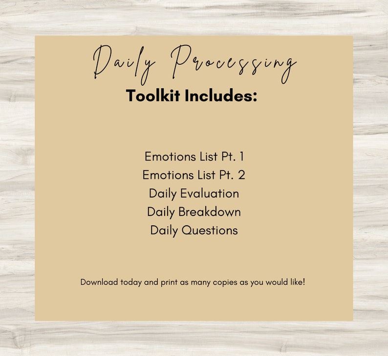 Daily Thought Processing Journal Pages for Daily Self Care - Etsy