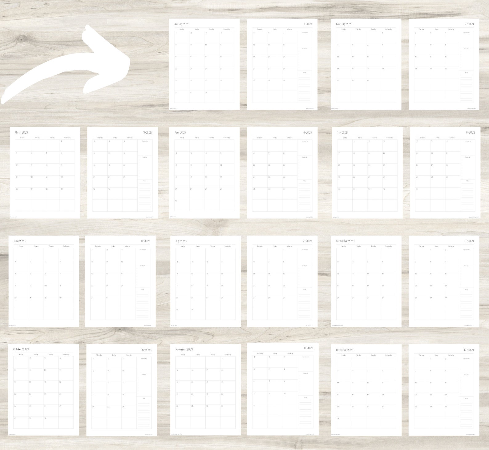 2023 Dated Monthly Calendar 2023 Planner 2023 Digital - Etsy