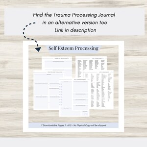 Self Esteem Processing Journal Pages for Daily Self Care, Mental Health ...