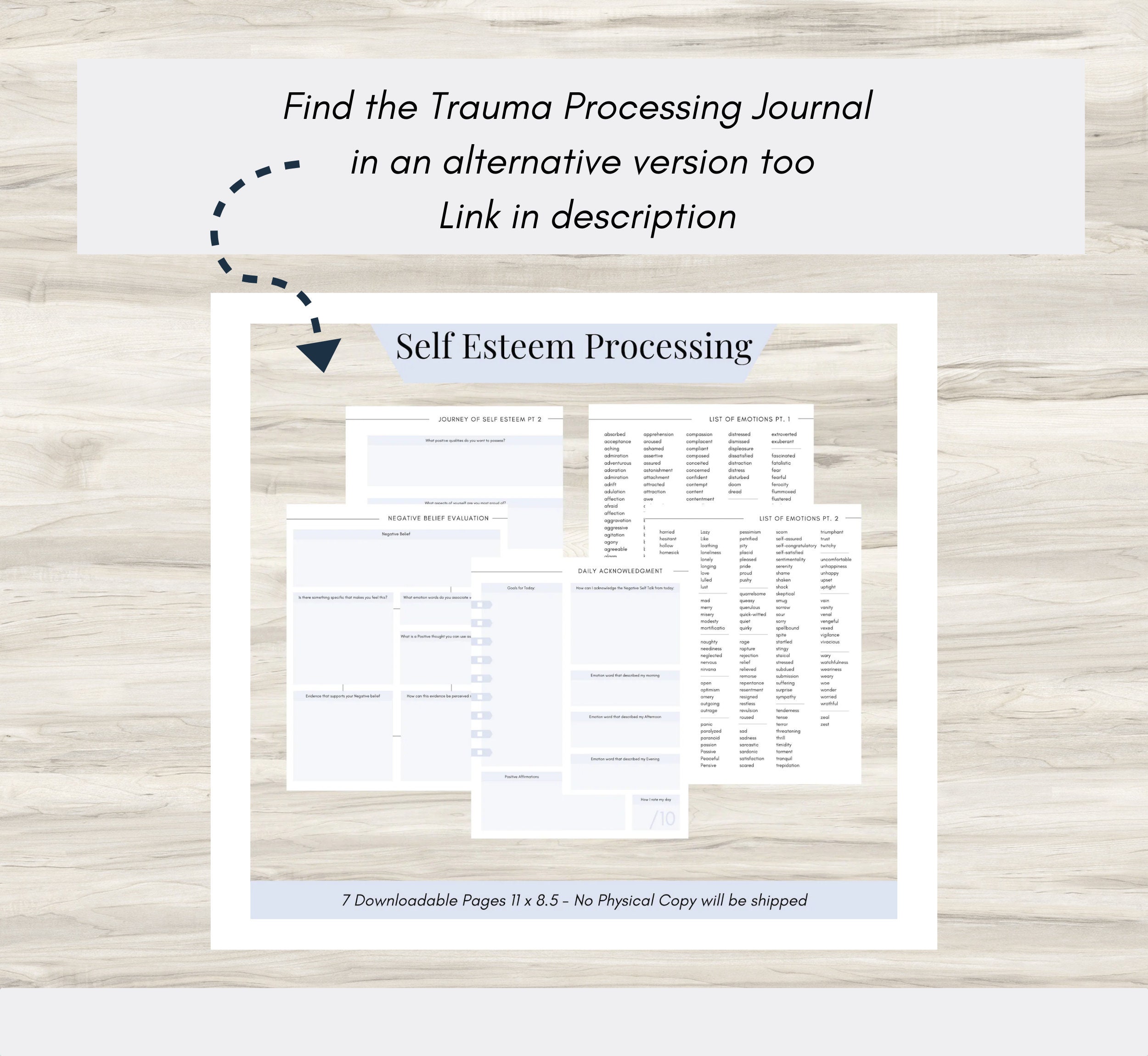 Self Esteem Processing Journal Pages for Daily Self Care - Etsy
