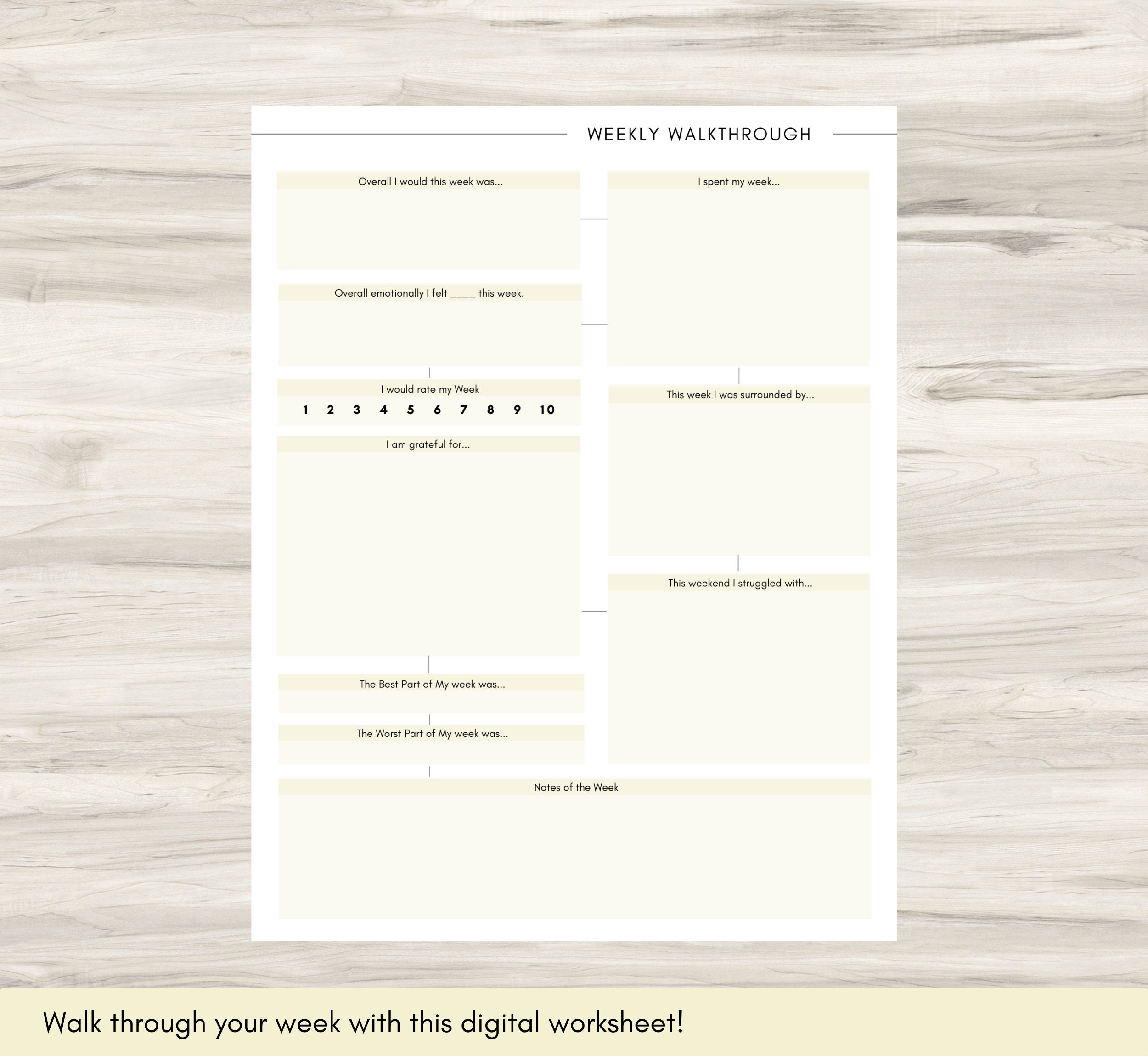 Weekly Thought Processing Journal Pages for Daily Self Care - Etsy UK