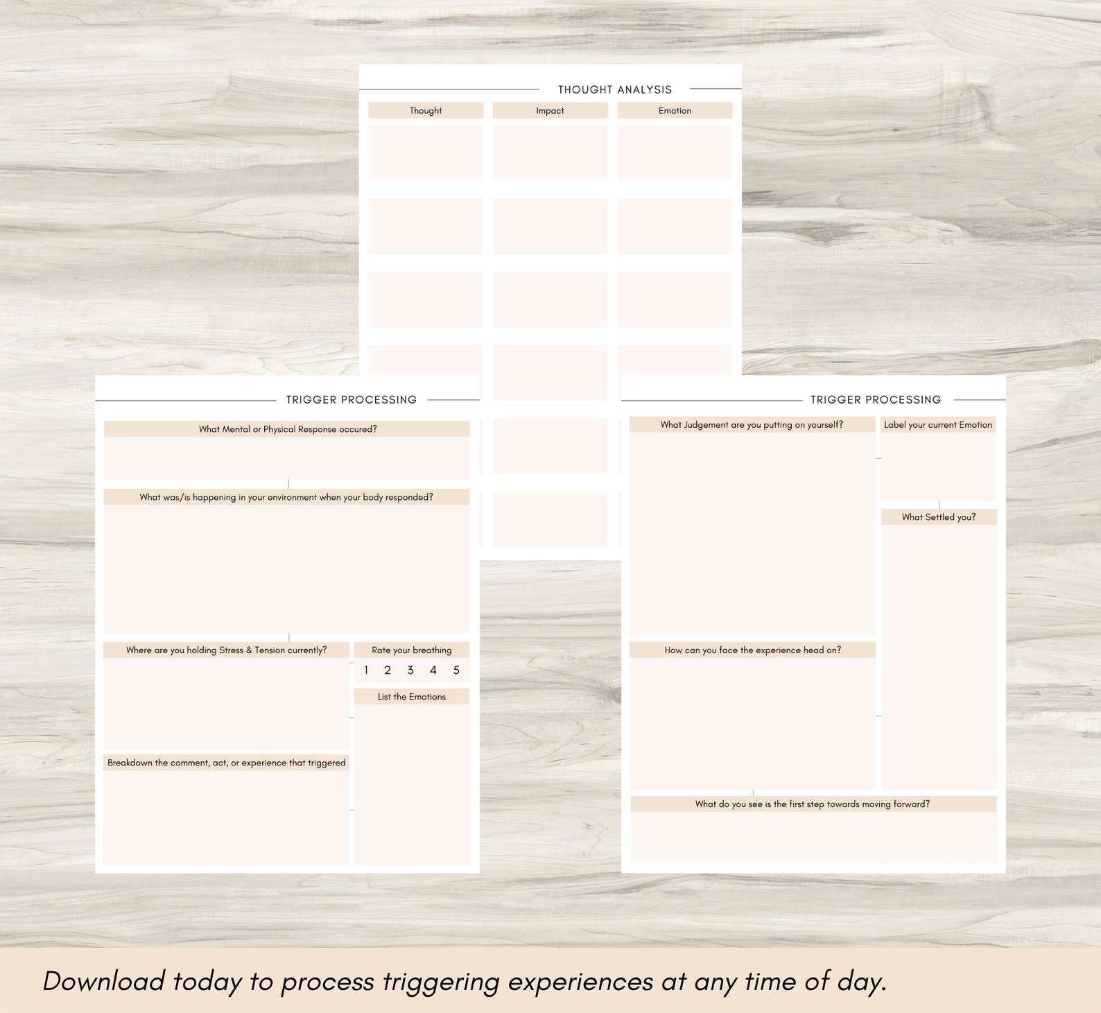 Trigger Processing Digital Thought Processing Journal Pages - Etsy UK