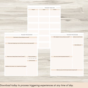 Trigger Processing Digital, Thought Processing Journal Pages for Daily ...