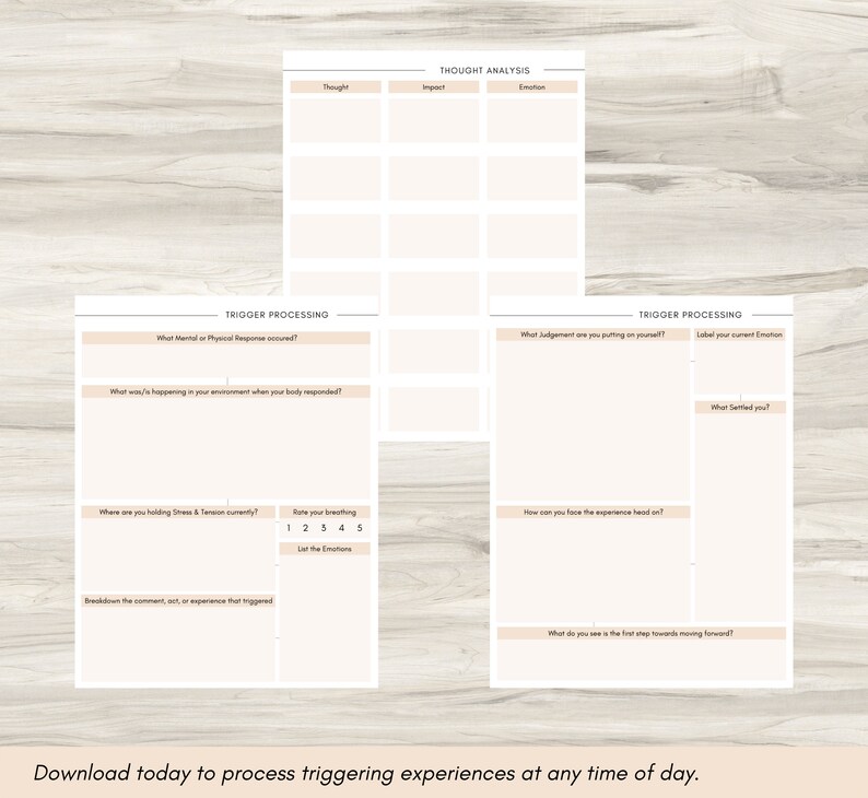 Trigger Processing Digital Thought Processing Journal Pages - Etsy