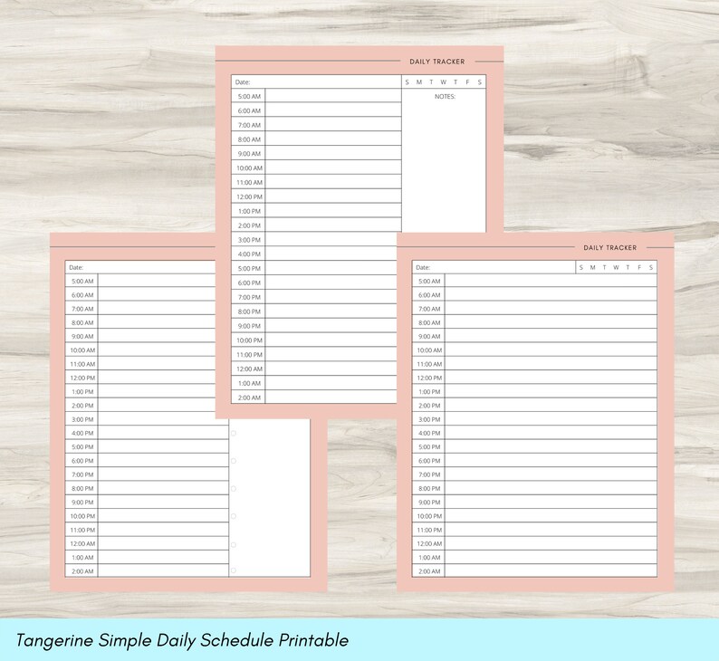 Daily Agenda Template Hour Weekly Schedule Daily Schedule - Etsy
