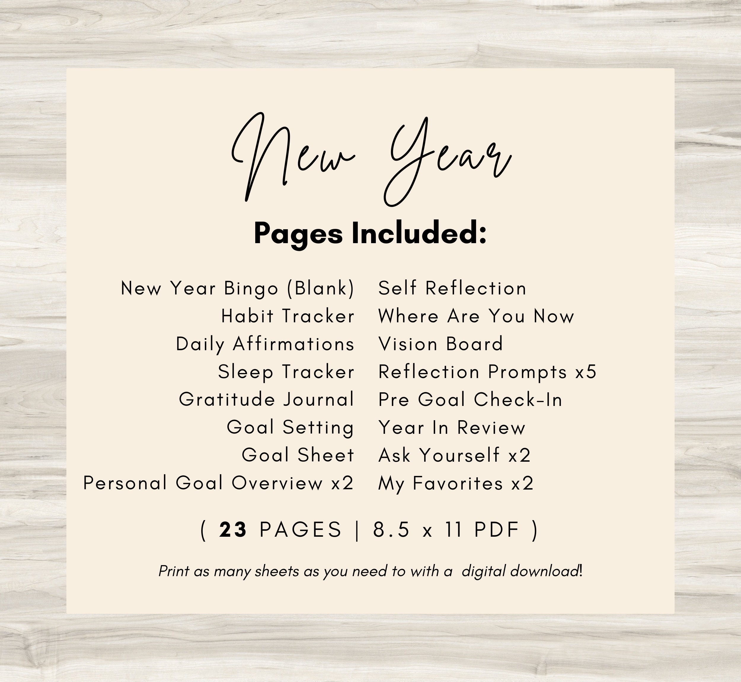 2026 New Year's Reflection Printable Bundle: Resolutions, Journal ...