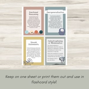 Cognitive Distortion Flash Cards, CBT Cards, Cognitive Behavioral ...