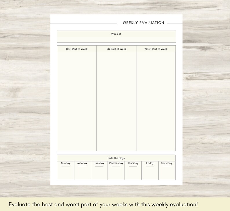 Weekly Thought Processing Journal Pages for Daily Self Care - Etsy