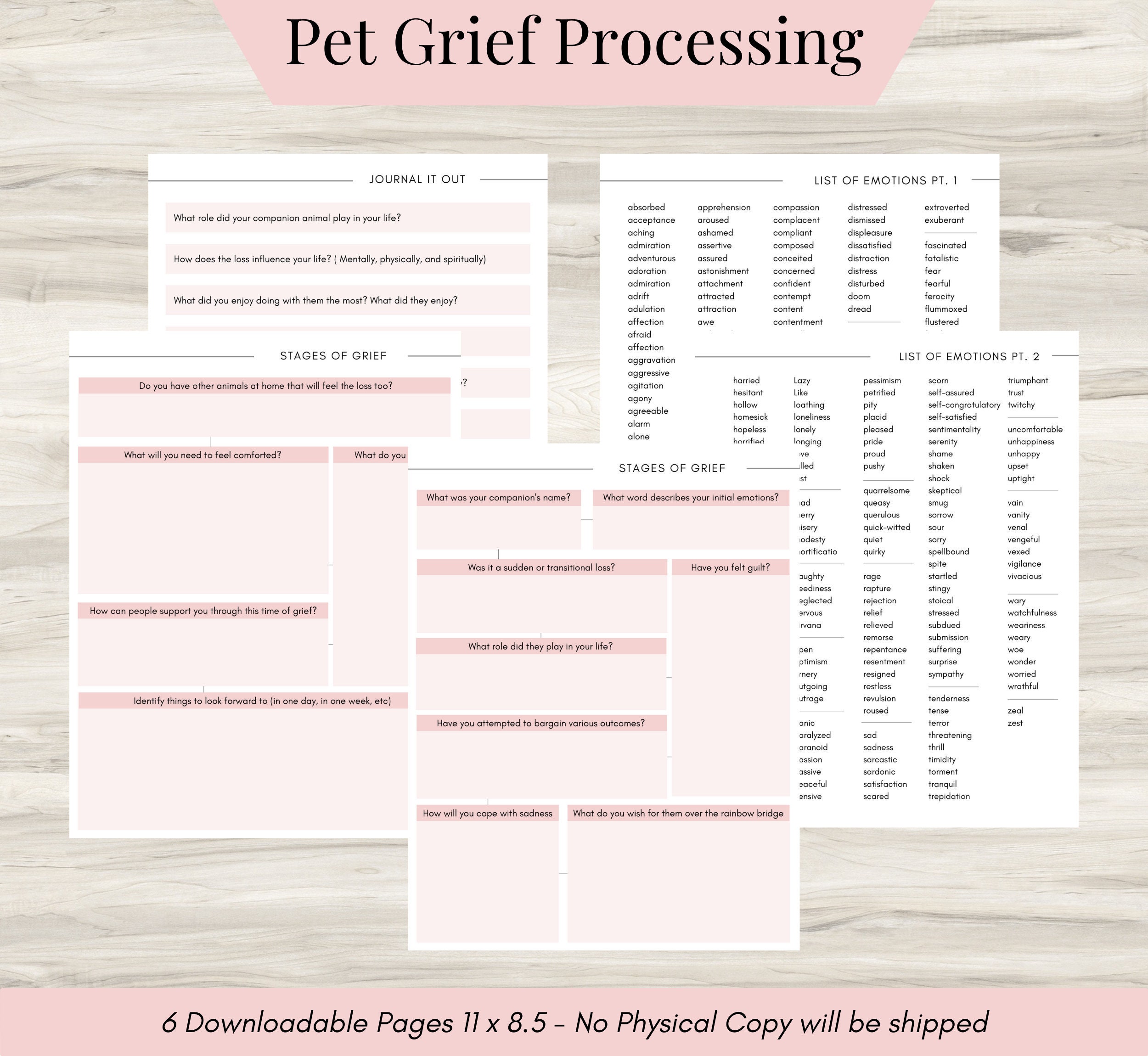 Pet Loss Grief Processing Journal Remembrance Journal Guided - Etsy