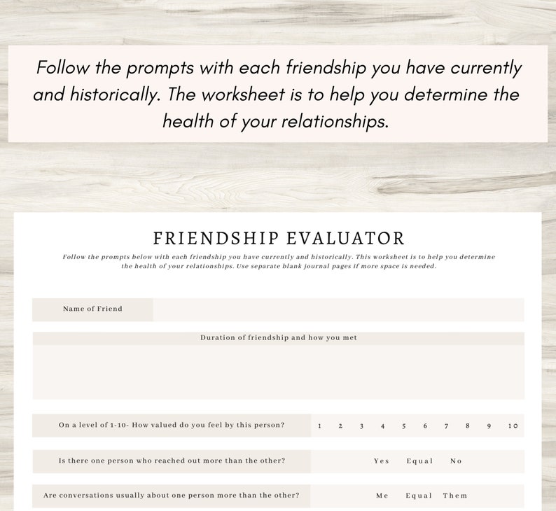 Friendship Evaluator Processing Relationships Relationship - Etsy