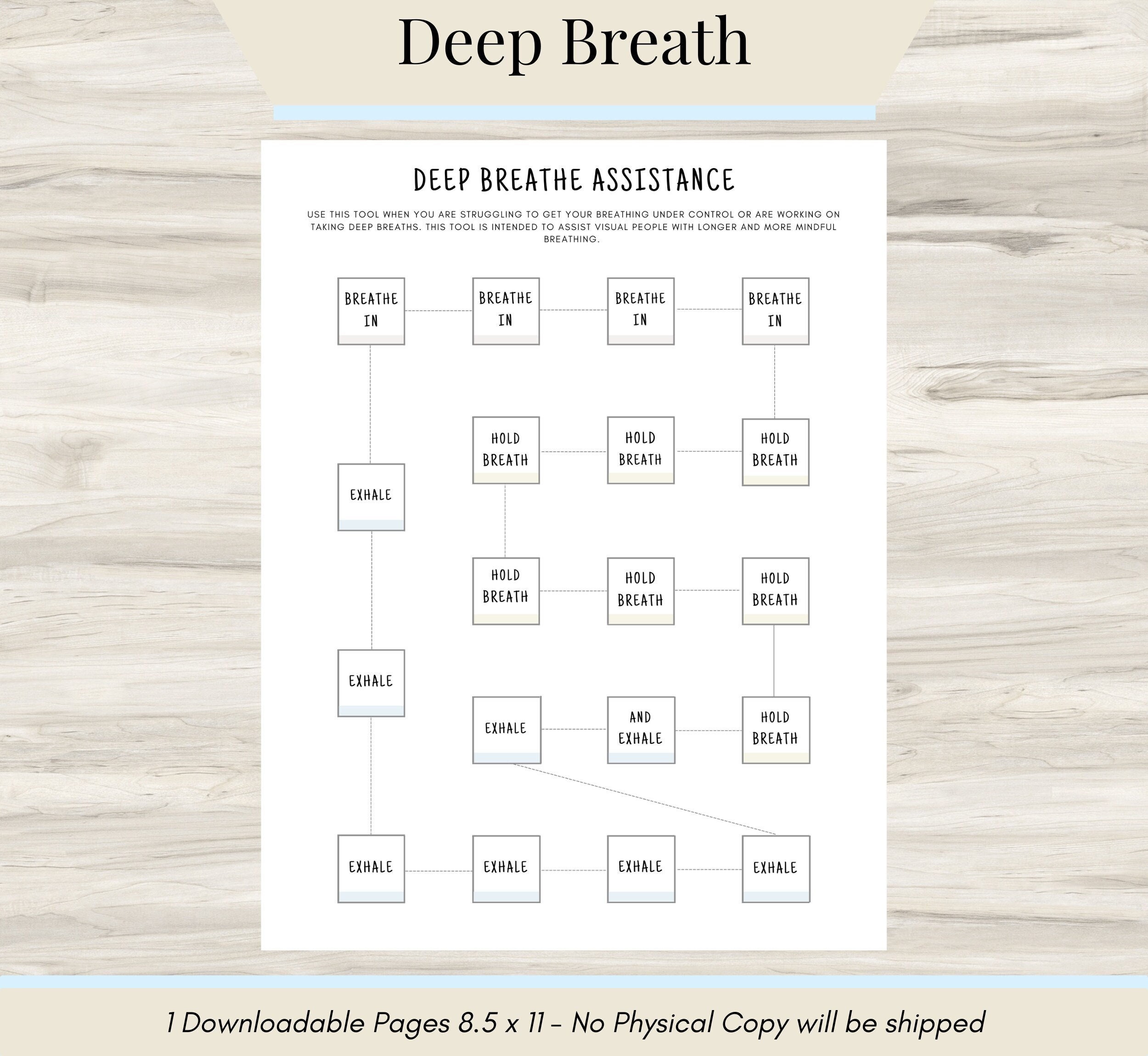 Breathing Exercise Breath Visual Self Care & Mental Health - Etsy