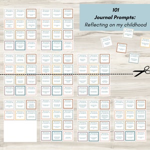 101 Childhood Reflection Journal Prompt Cards, Self Reflection, Mental ...