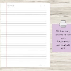Blank Notes Sheet, Blank Notes Template, Digital Student Notebook ...