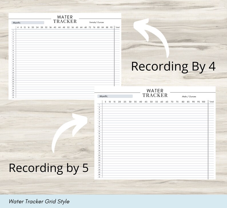 Printable Water Tracker: Daily, Weekly, Monthly (digital Download) - Etsy