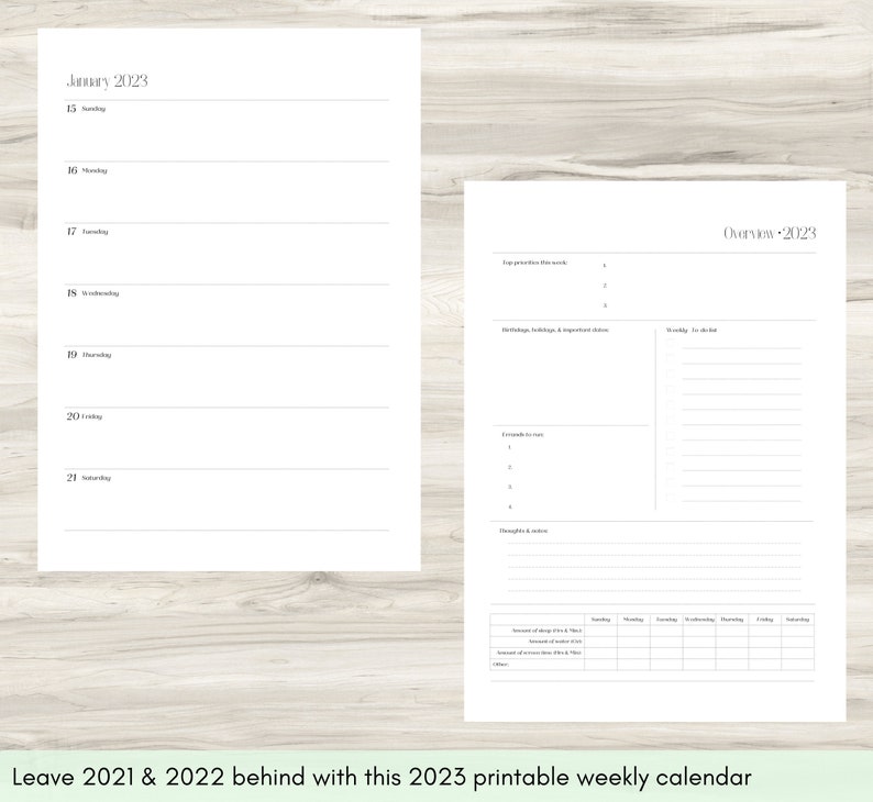 A5 2023 Weekly Dated Calendar A5 2023 Planner A5 2023 - Etsy