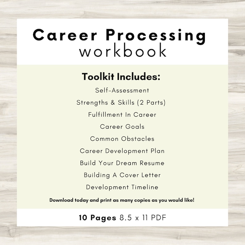 Career Processing Workbook, Resume Builder, Cover Letter, Job Searching ...