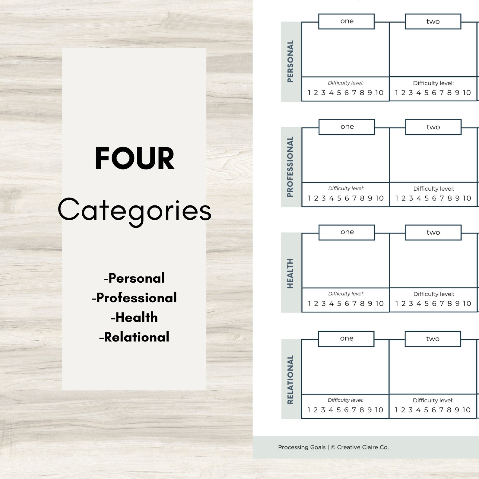 Comprehensive Independent Goal Setting Sheet: Personal, Professional ...